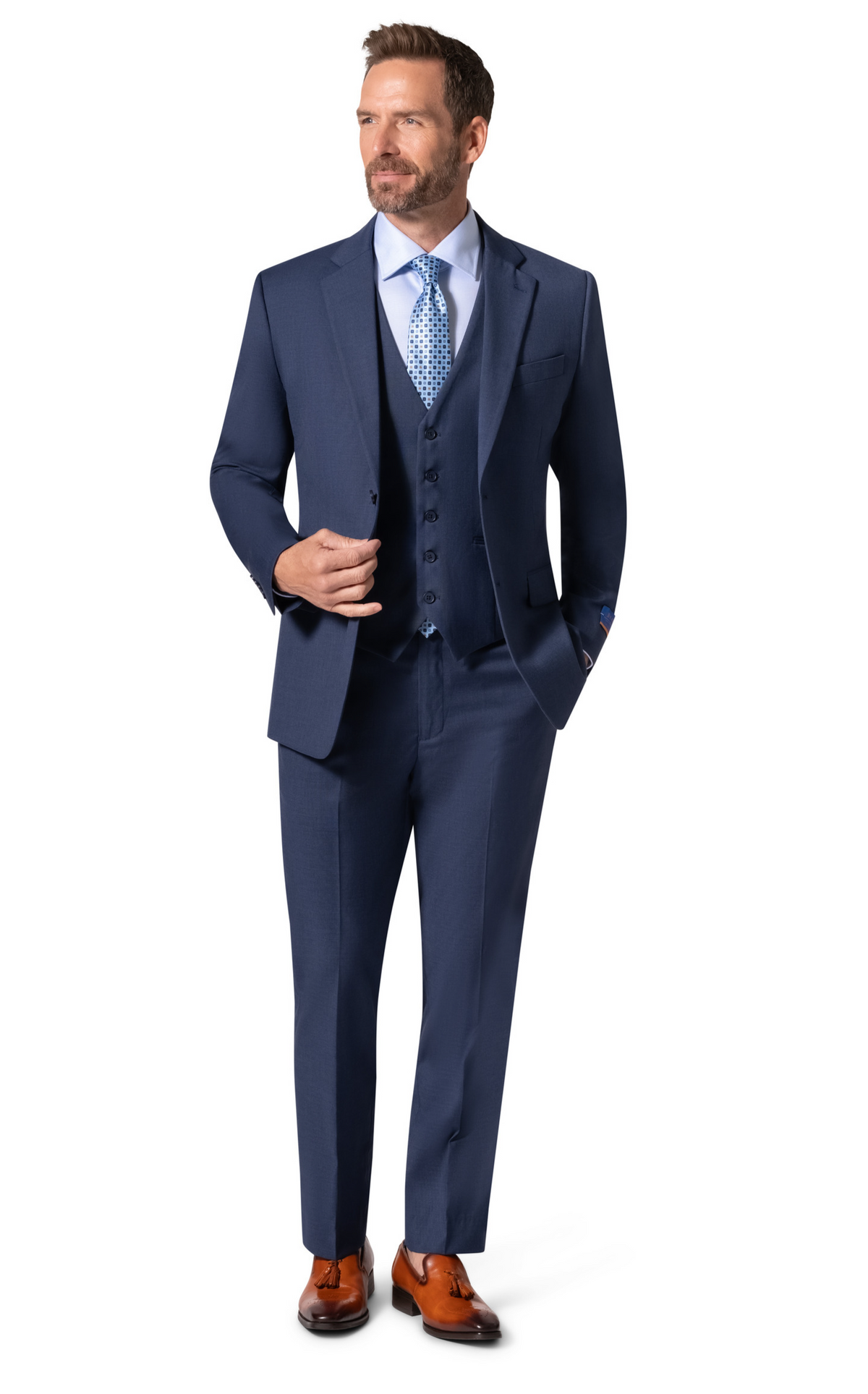 Bergamo Orange MARCO 003 Slim Fit Suit - Blue
