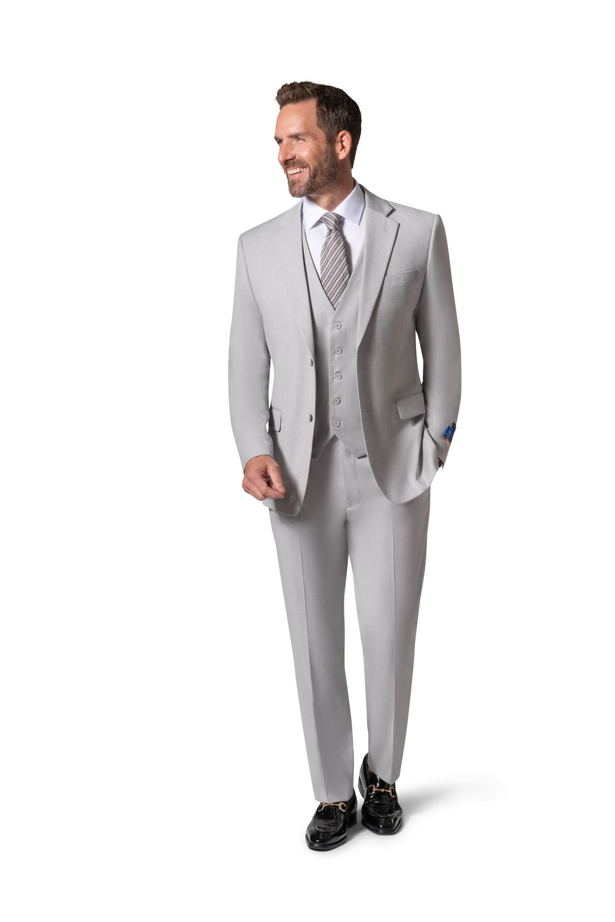 Bergamo Orange MARCO 003 Slim Fit Suit - Grey